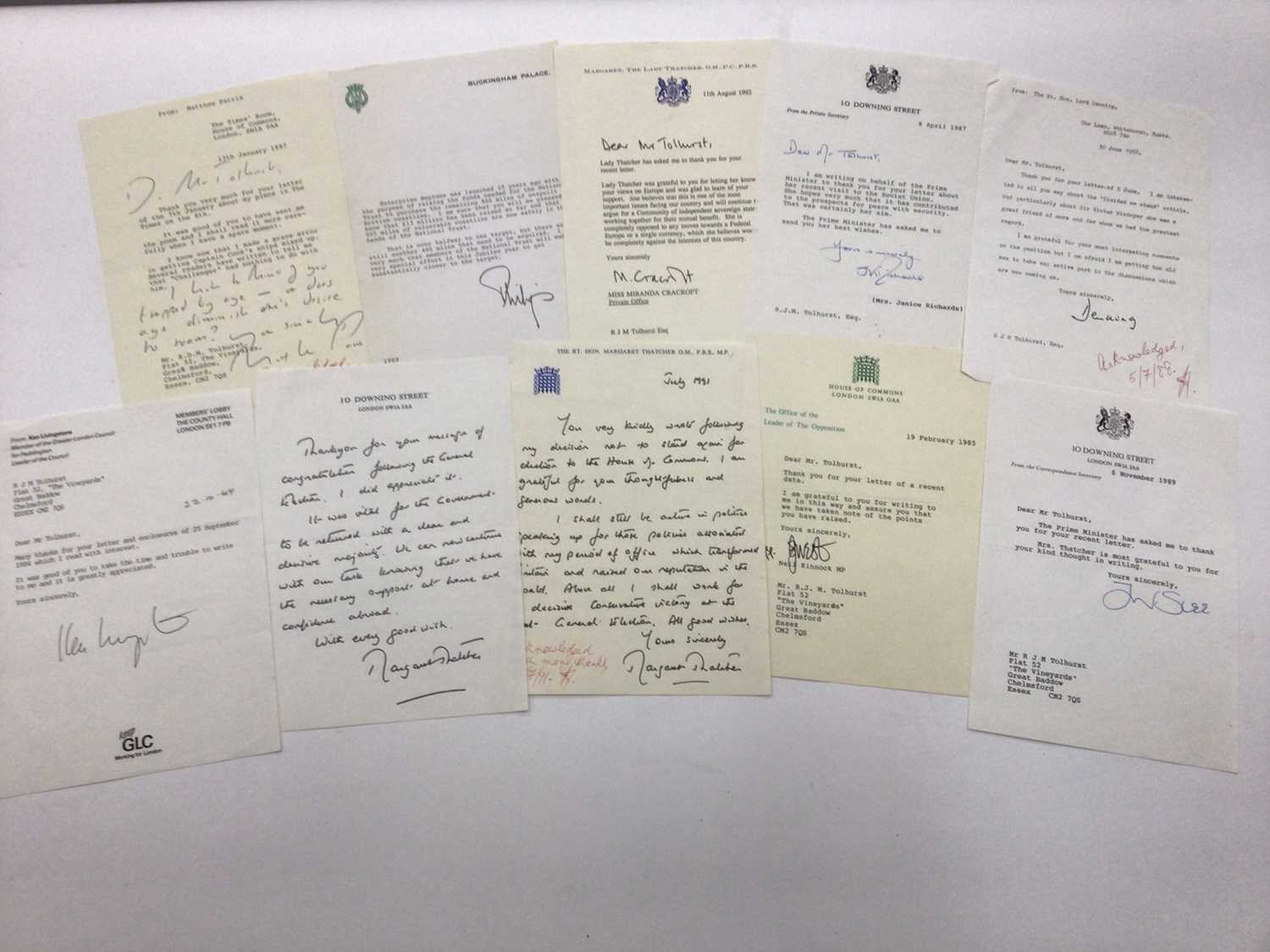 Lot 1457 - Small group of politican corresponandance