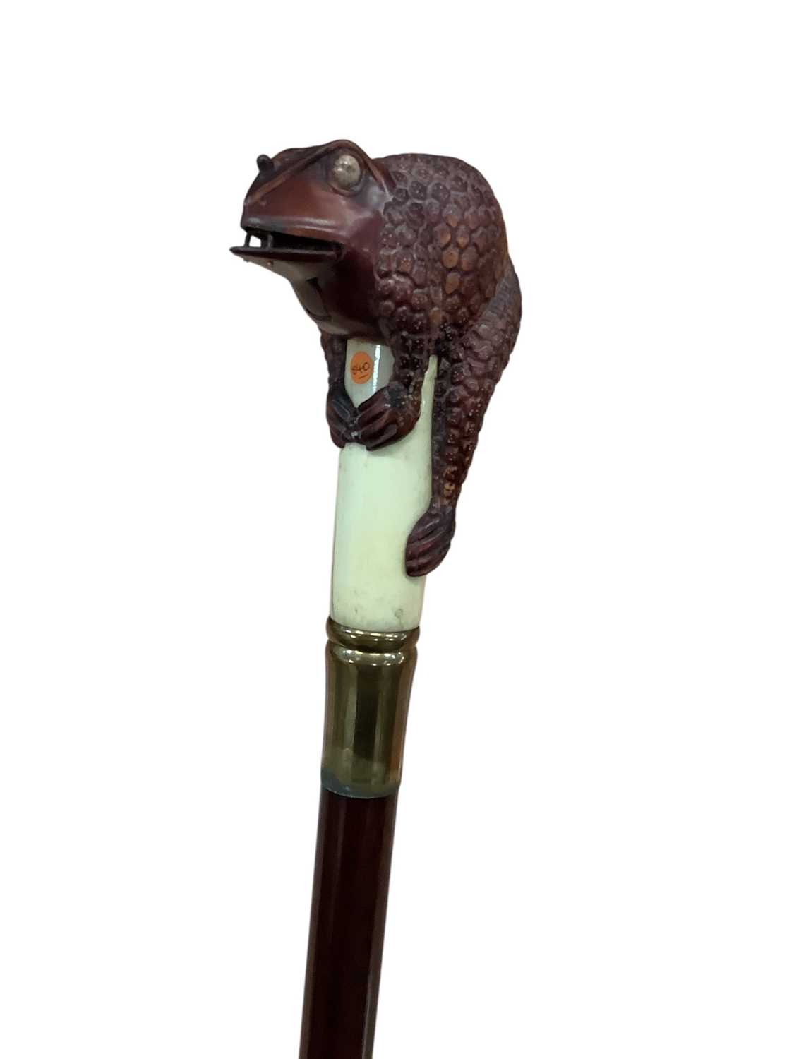 Lot 2598 - Unusual travelling walking stick carved