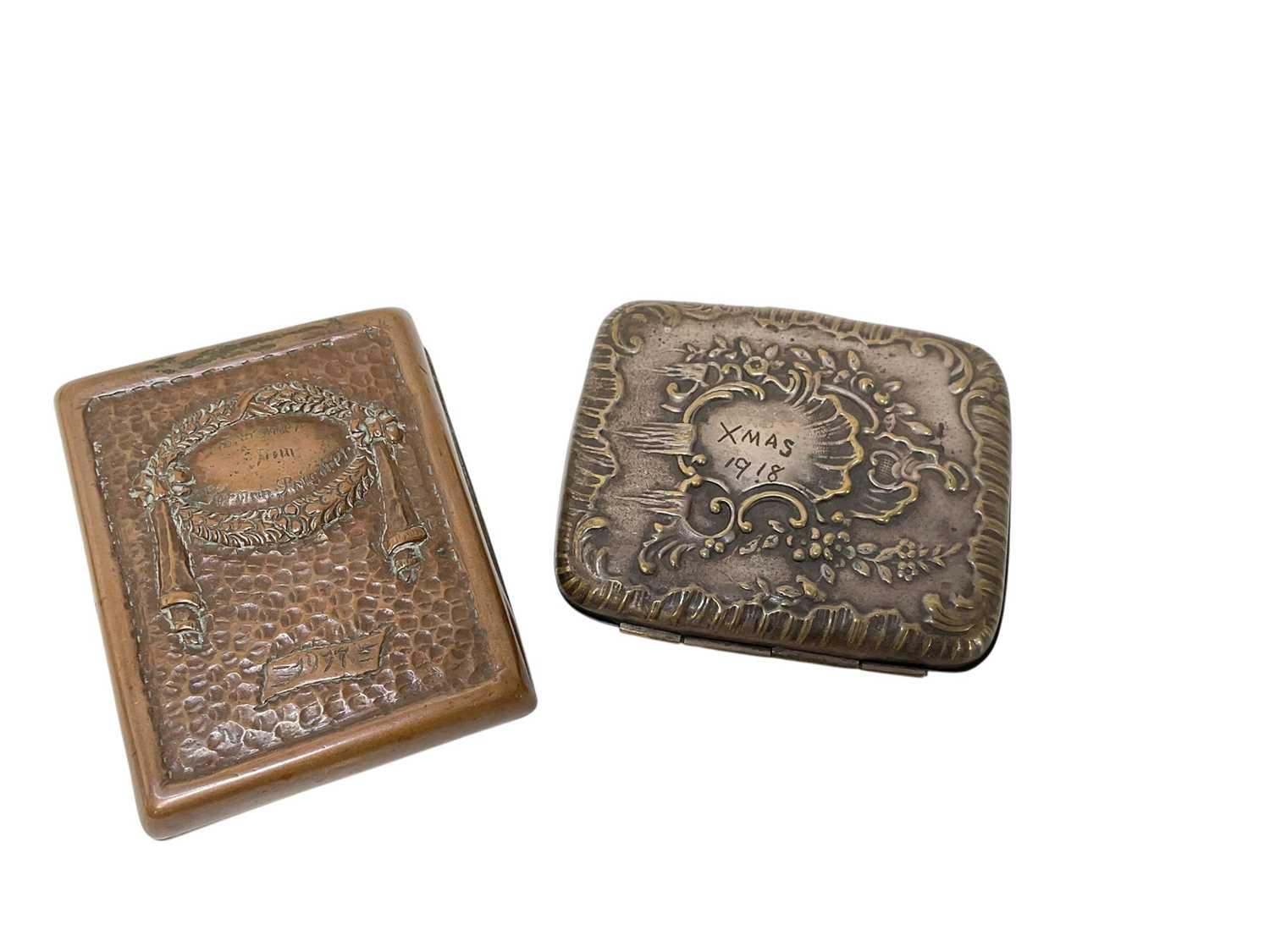Lot 682 - First World War Trench Art cigarette case