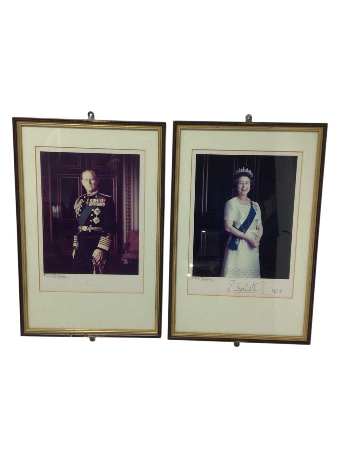 Lot 93 - Pair of signed photographs of Queen Elizabeth