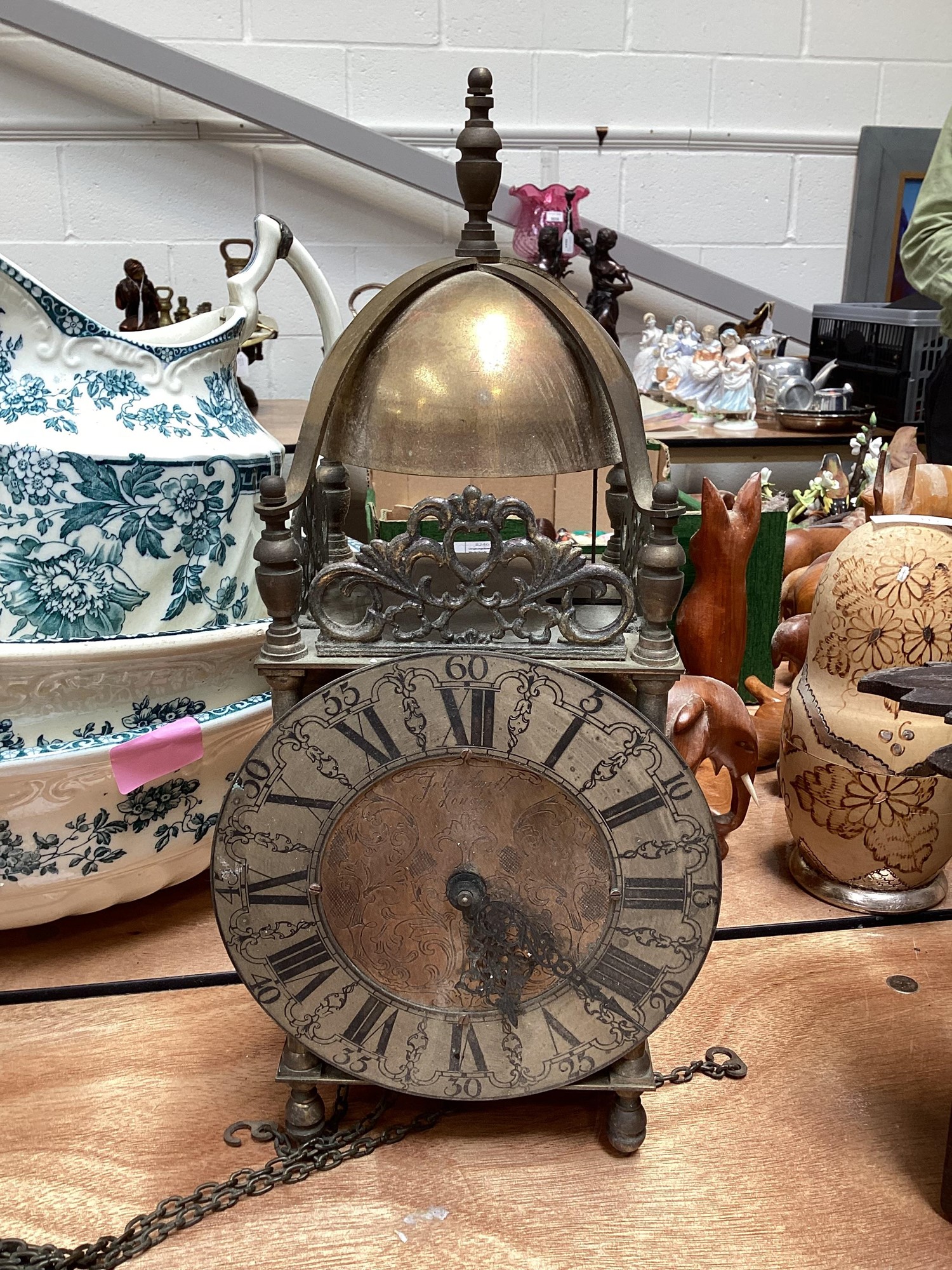 Lot 5172 - Franz Hermle brass lantern clock with