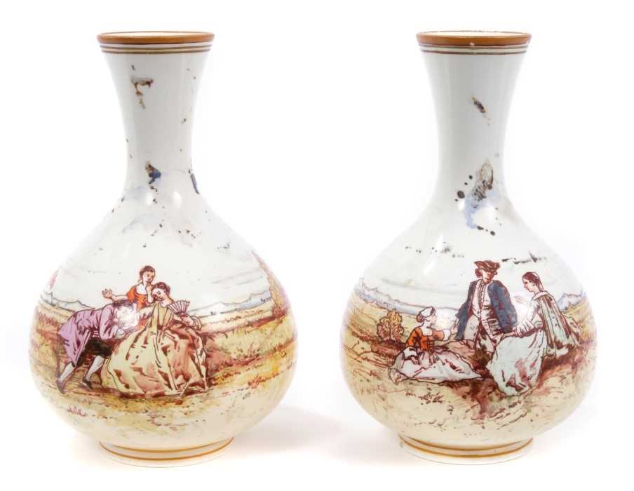 Lot 68 - Pair of Wedgwood vases, painted by Emile