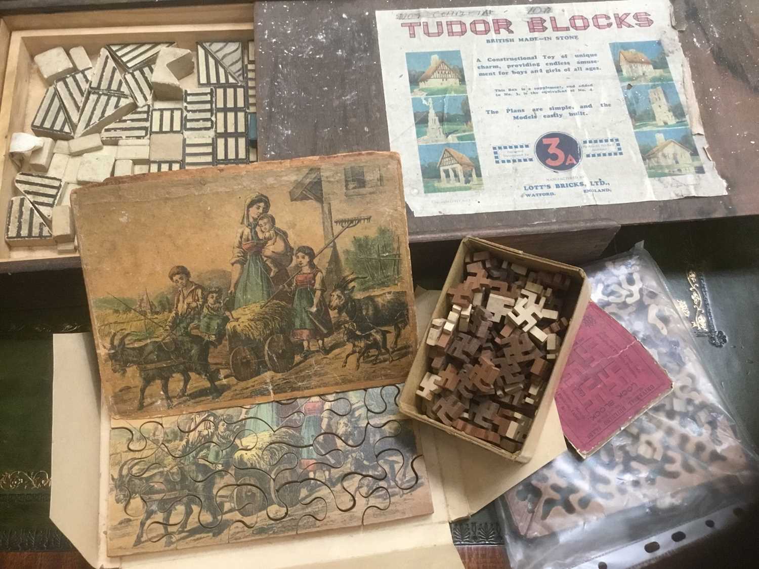 Lot 2375 - Vintage games, including 'Tudor Blocks',
