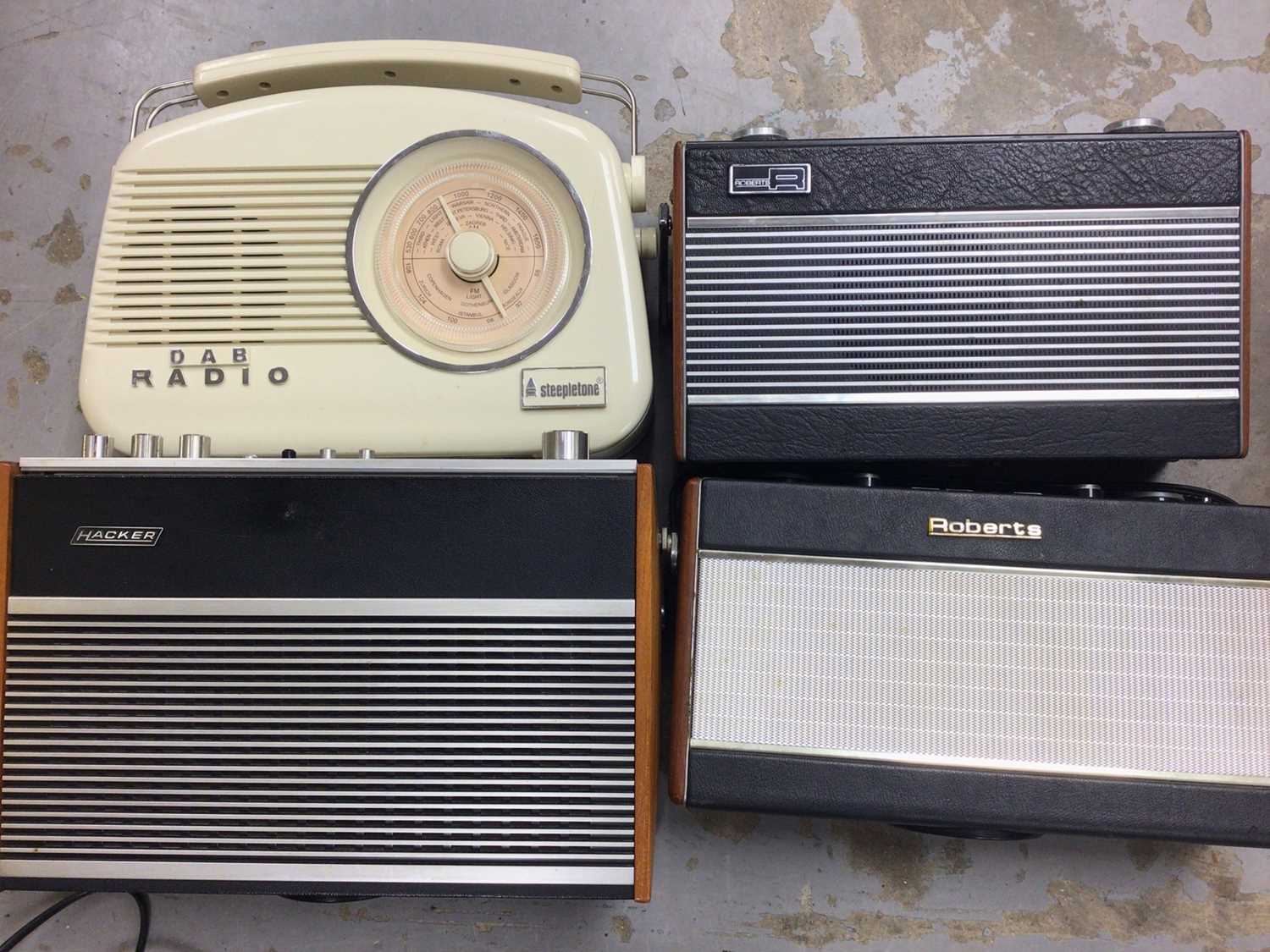 Lot 402 - Four vintage radios including Roberts and